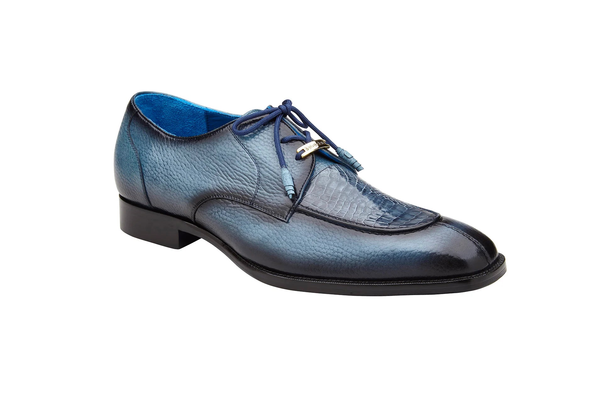 Belvedere Men's Lace-Up Shoes Moc-Toe Primo - Ant. Blue R83 – DESIGN ...