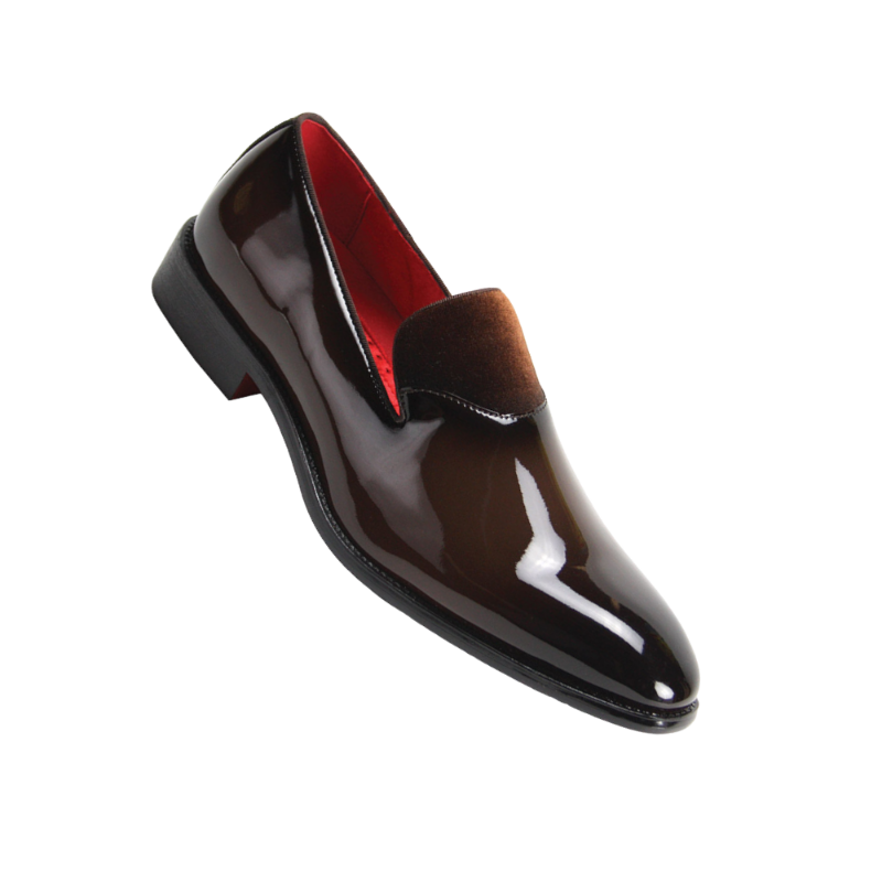 Globe Footwear Men's Brown Tuxedo Smokers Patent Leather Shoe – Design ...