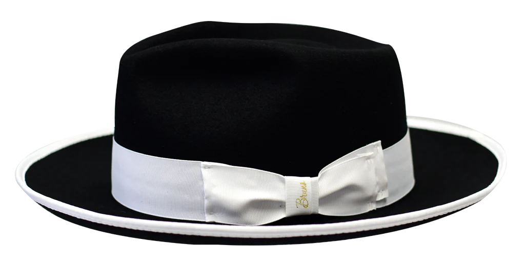 Black and White Bruno Capelo Men's Hats Night Hawk Collection Wool Fel ...