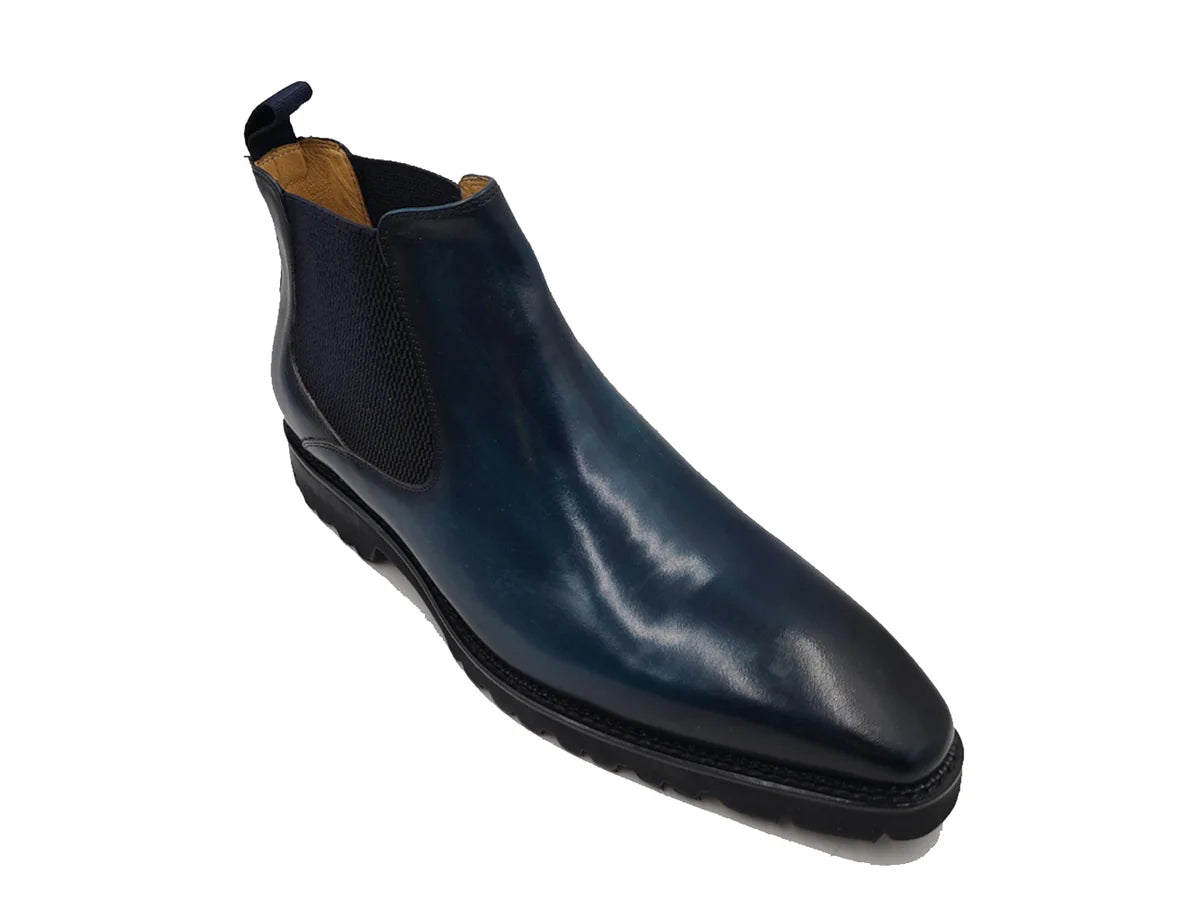 Carrucci Blue Men's Patina Chelsea Boot Lug Sole Style No: KB480-102 ...