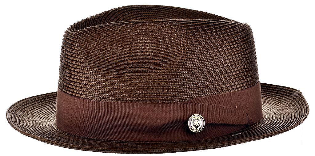Brown Bruno Capelo Men's Natural Straw Fedora Hat - Francesco Collecti ...