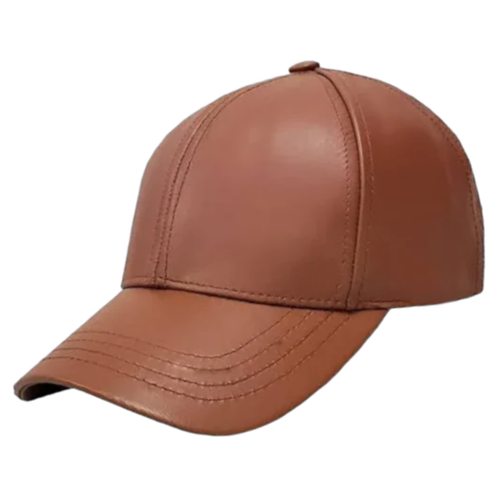 Cognac Men's Genuine Cowhind Leather Adjustable Baseball Cap – DESIGN ...