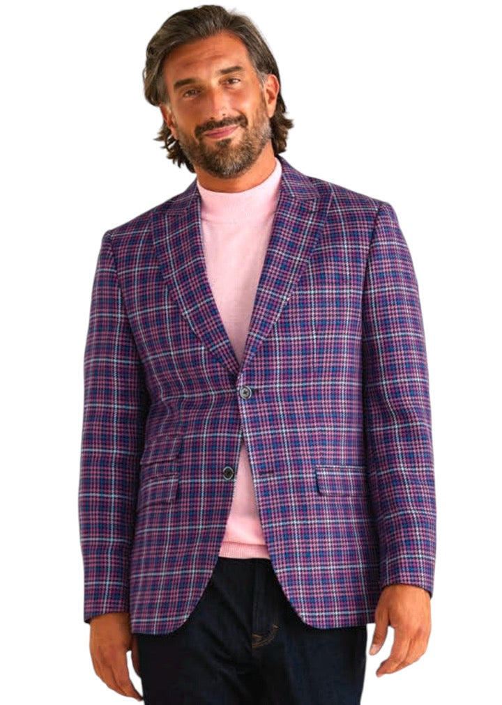 Inserch Purple Men's Jacket Mini-Houndstooth Blazer Style No: BL266 ...