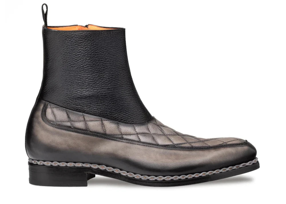 Mezlan Men's Black/Grey Slip-On Boot Musico Dress Zip Boot Style-21239 ...