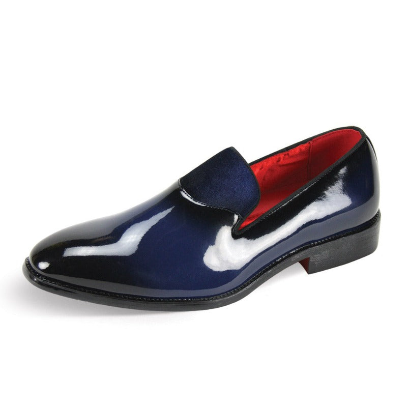 Globe footwear Navy Blue Smokers Patent Leather Men's Fancy Style Shoe ...