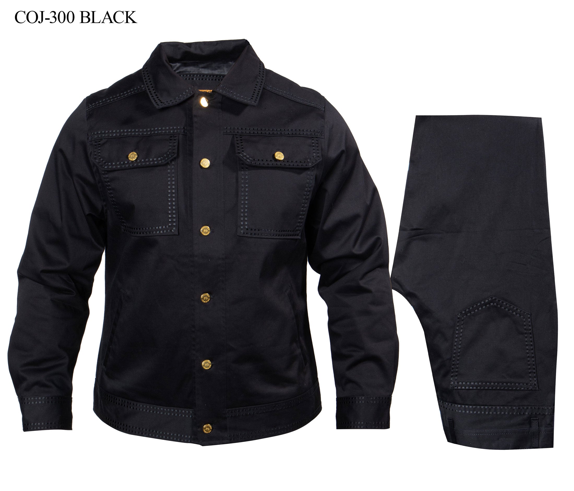 Prestige Black Men Premium Denim Outfit Set Pants and Jacket Style No ...