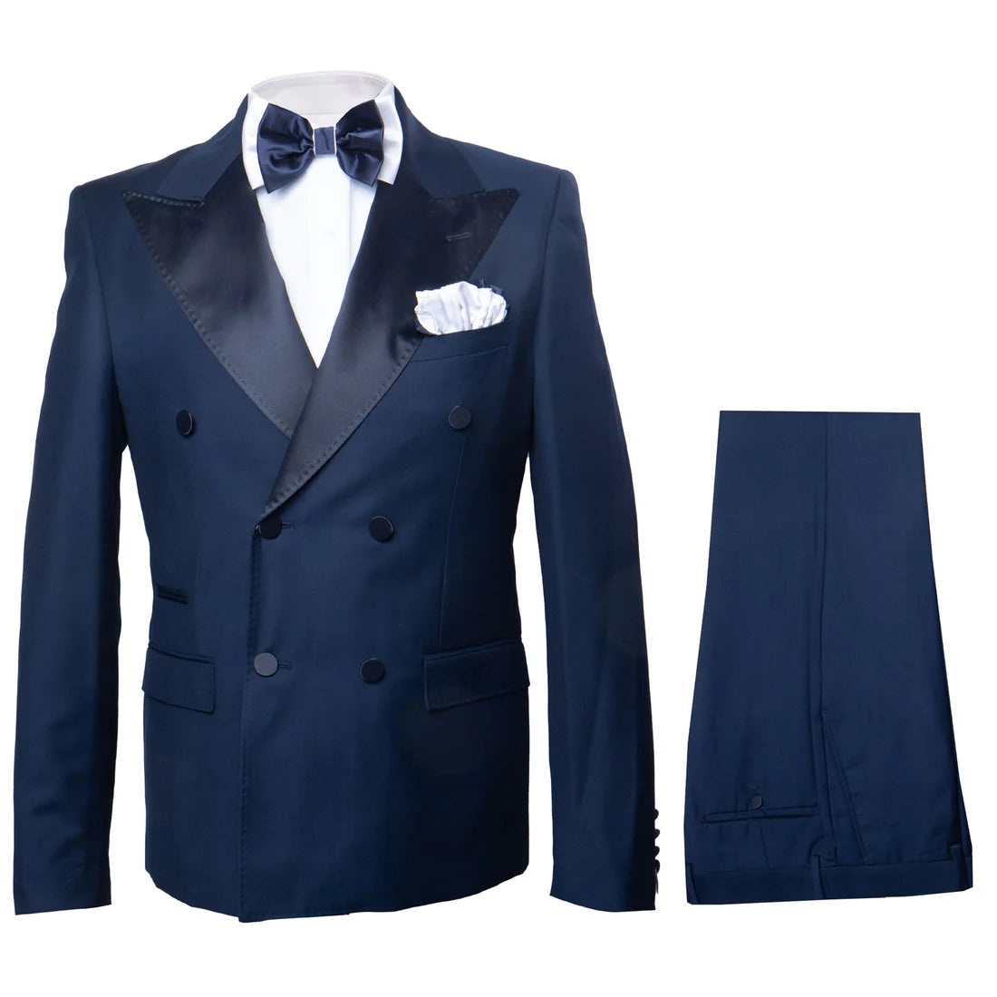 Rossi Man Navy Double Breasted Tuxedo Suit RM-1004 – DESIGN MENSWEAR