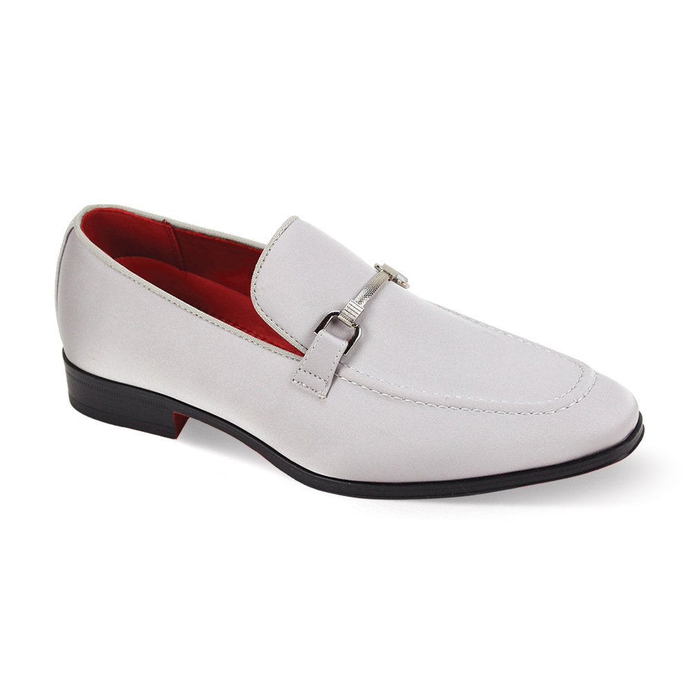 Sliver Men's Dress Satin Material Slip-On Shoes Sliver Buckle Style No ...