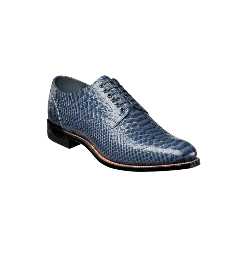 Stacy Adams Blue Madison Anaconda Plain Toe Oxford – DESIGN MENSWEAR