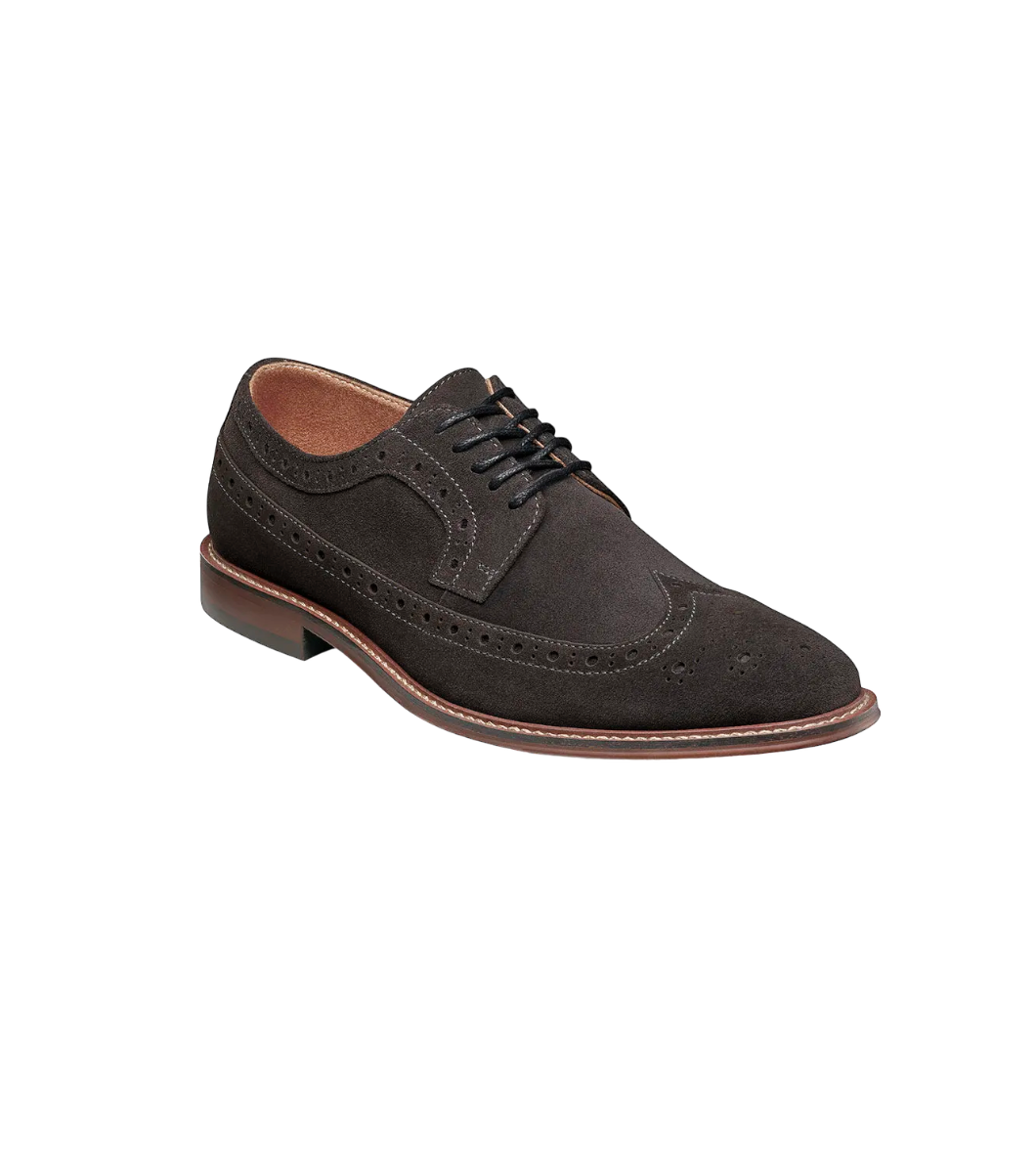 Dark Grey Stacy Adams Men's Wingtip Oxford Lace-Up Casual suede Leathe ...