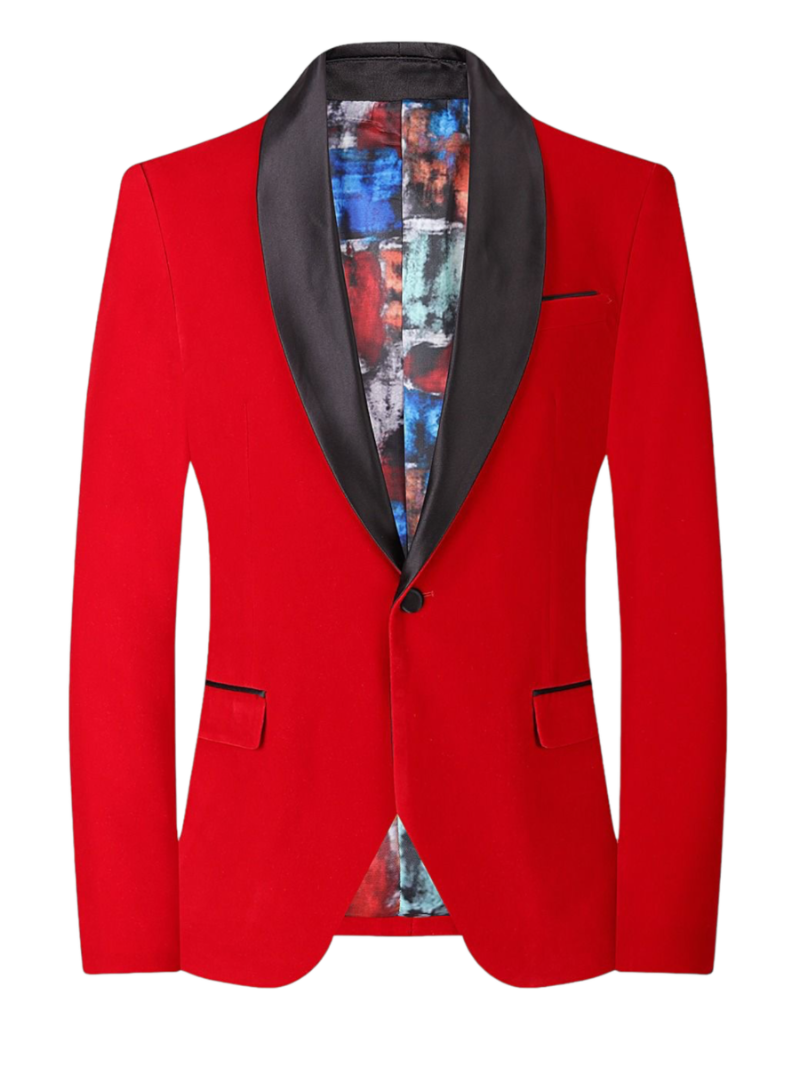 Red Men's velvet Tuxedo Blazer Shall Lapel Slim-Fit with Bowtie ...