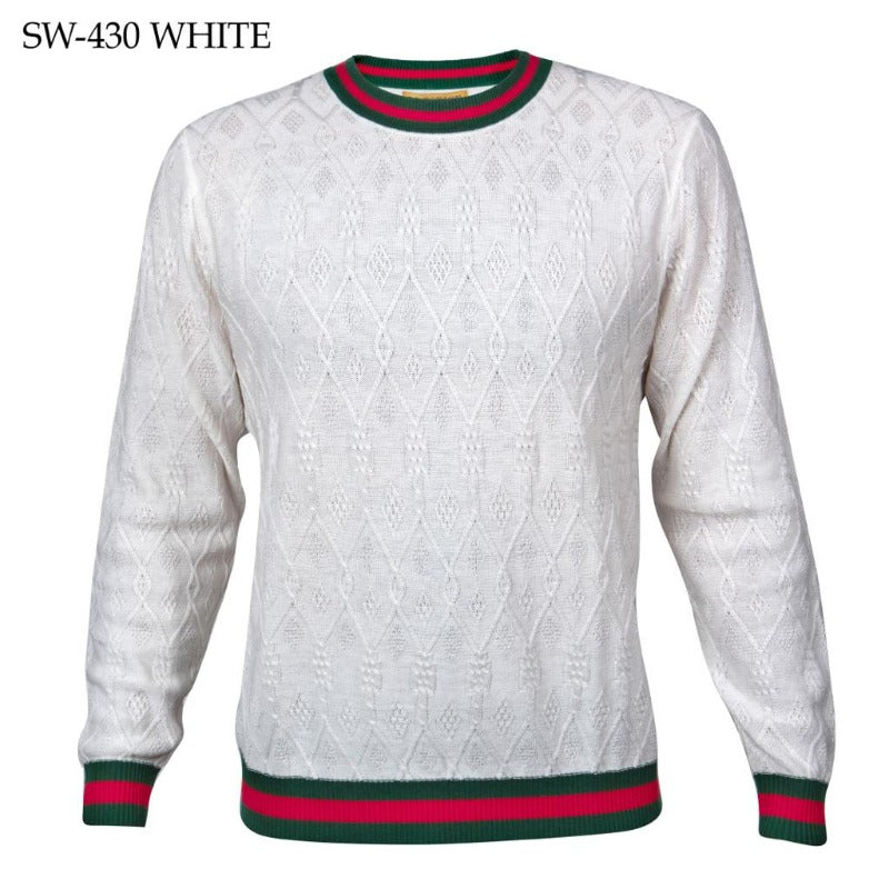 White prestige men's crewneck sweaters long sleeves fashion design ...