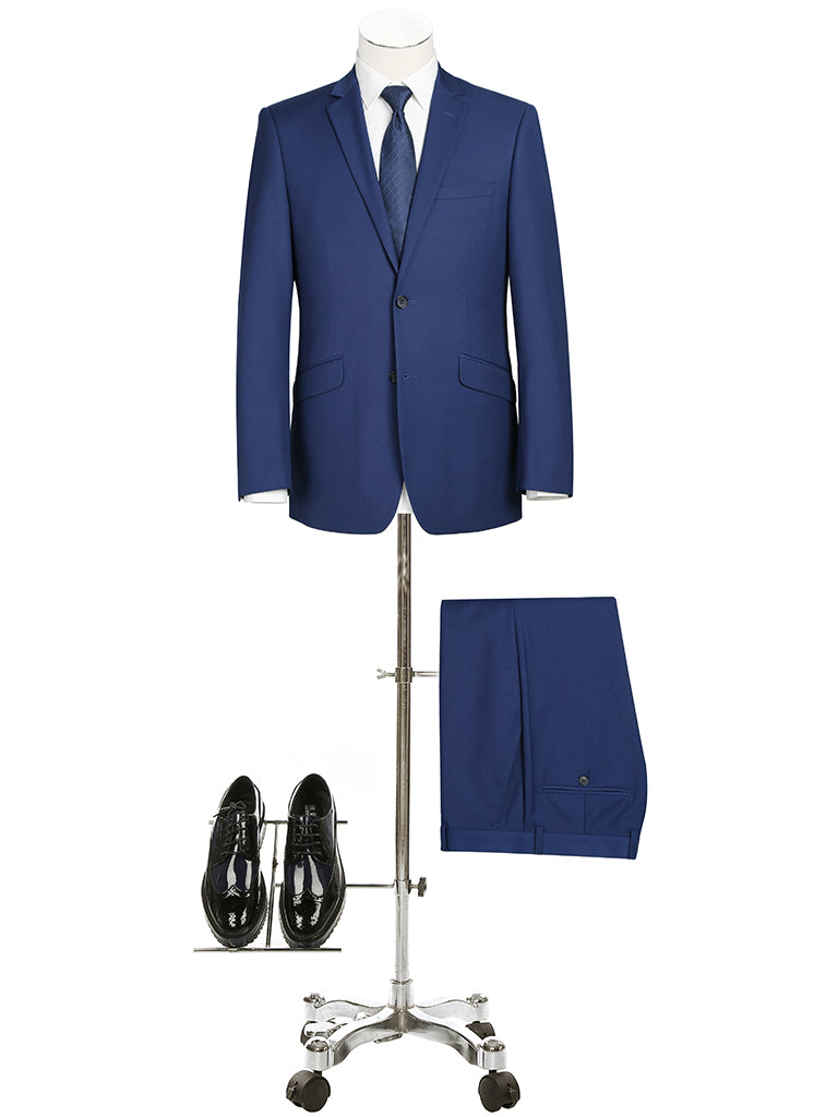 RENOIR Royal Blue men's 2 piece slim fit suit single breasted notch la ...