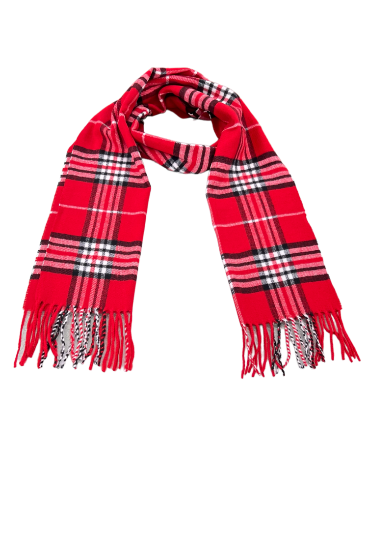 Red Men's plaid scarf Fashion style Wool Cashmere Feels – DESIGN MENSWEAR